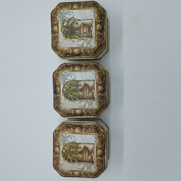 Source Unknown | Accents | 3pc Set Mini Candle Palm Tree Tins 2 25 ...